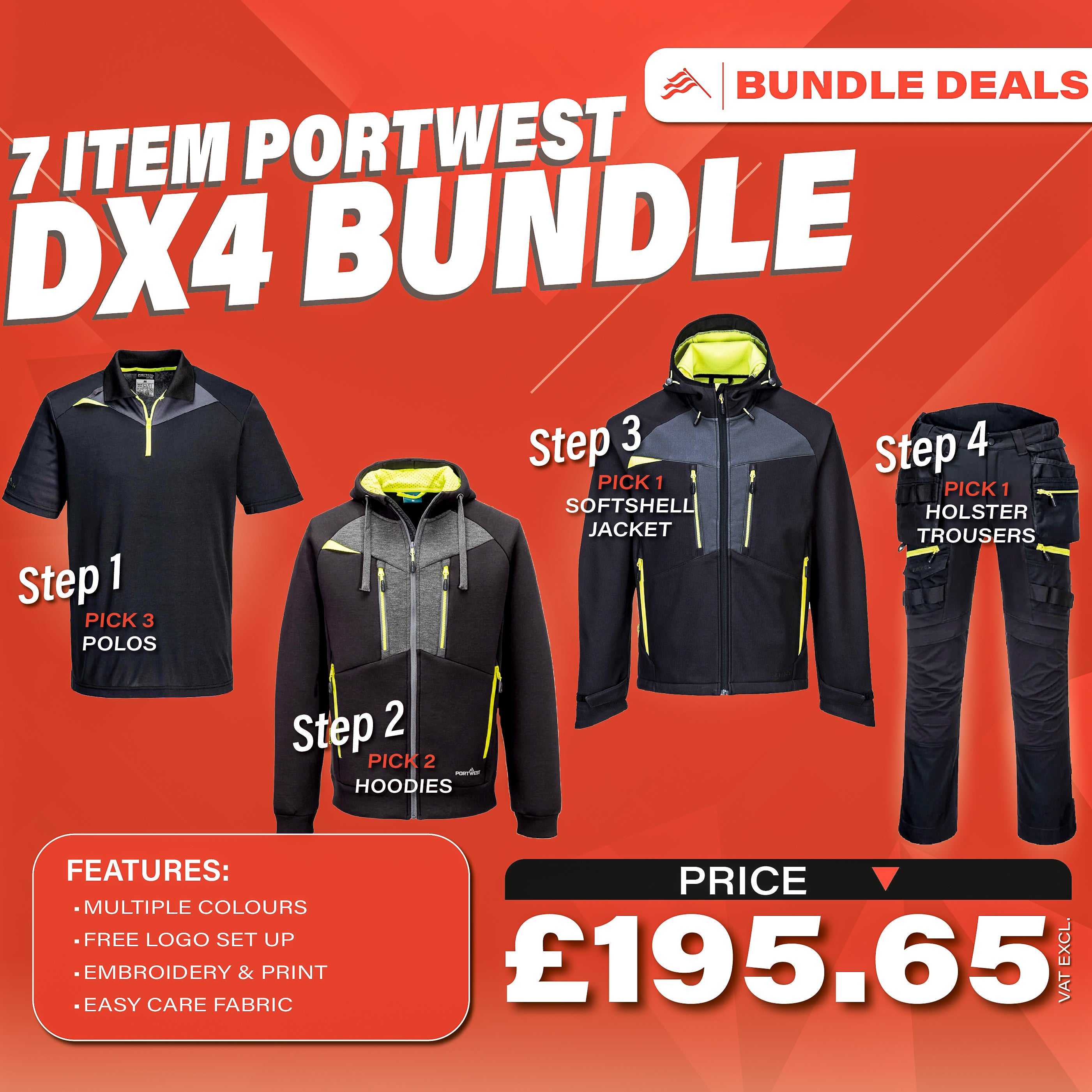 7 Item Portwest Printed DX4 Bundle Deal with Free Logo – Buccaneer Group