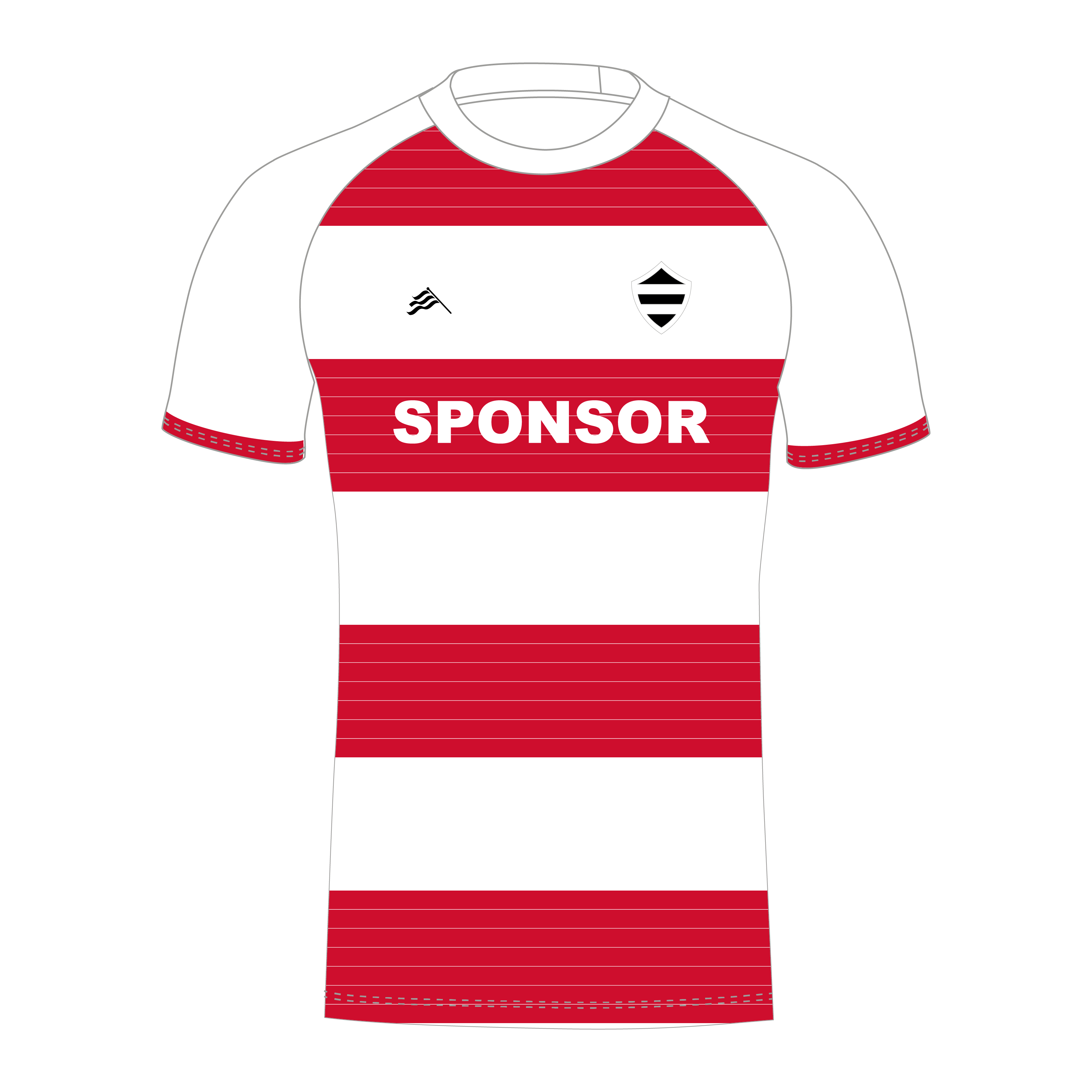 Hooped Sublimated Football Shirt Style 1