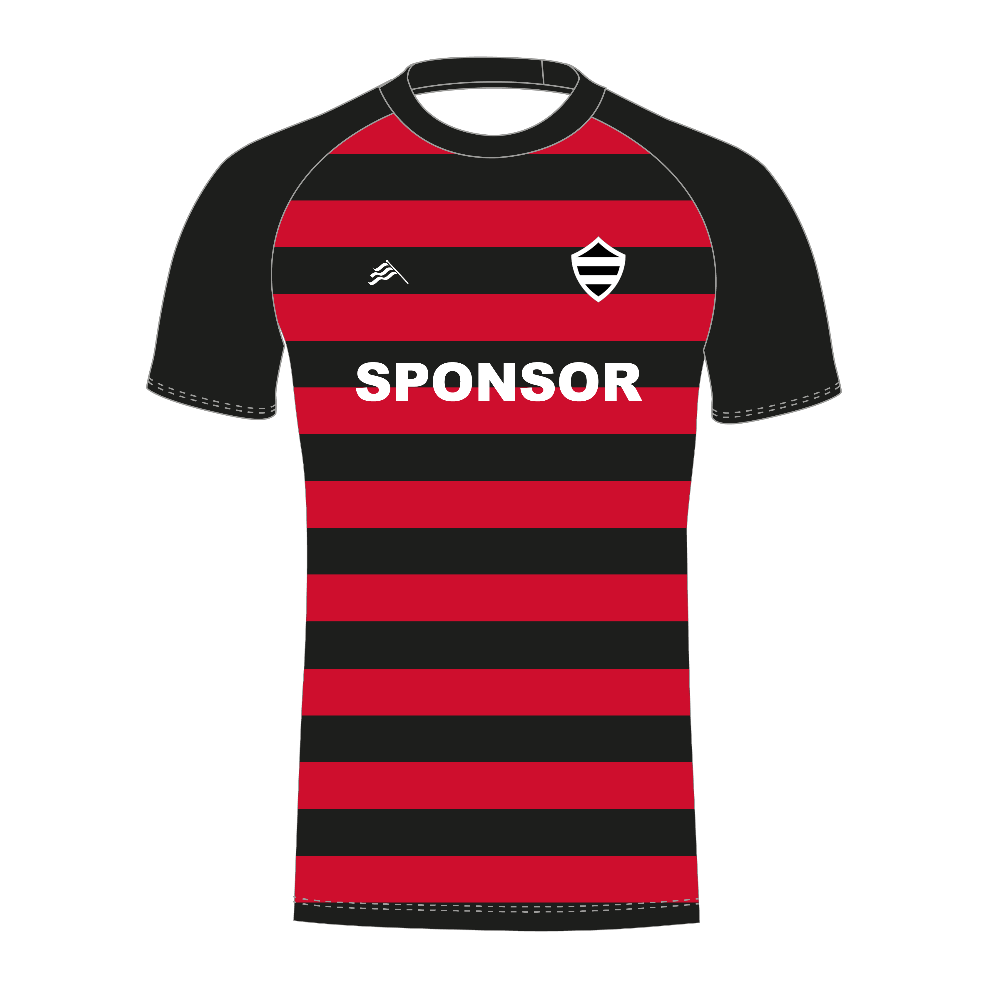 Hooped Sublimated Football Shirt Style 4